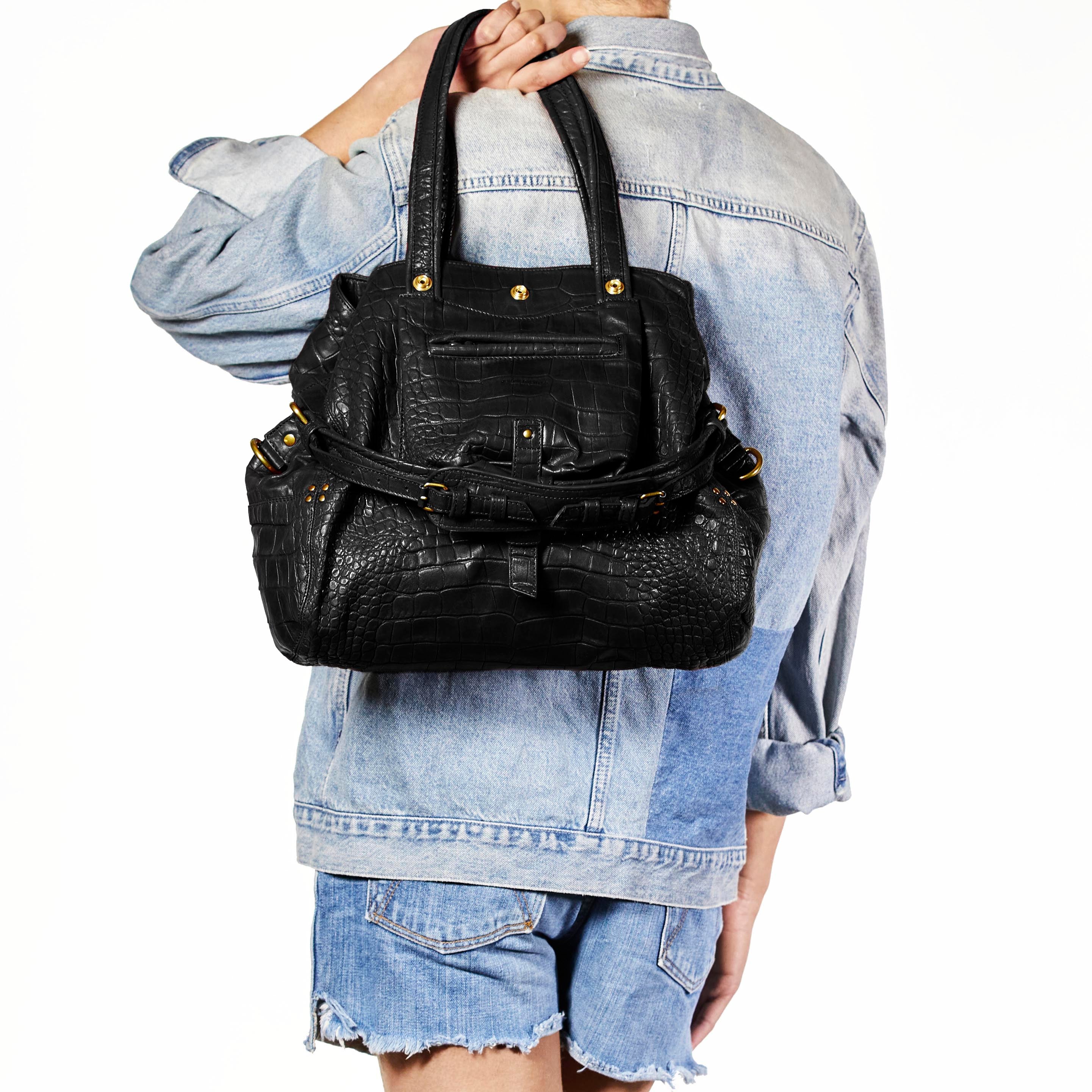 Billy M Imprimé Croco Noir Cowskin – Jérôme Dreyfuss