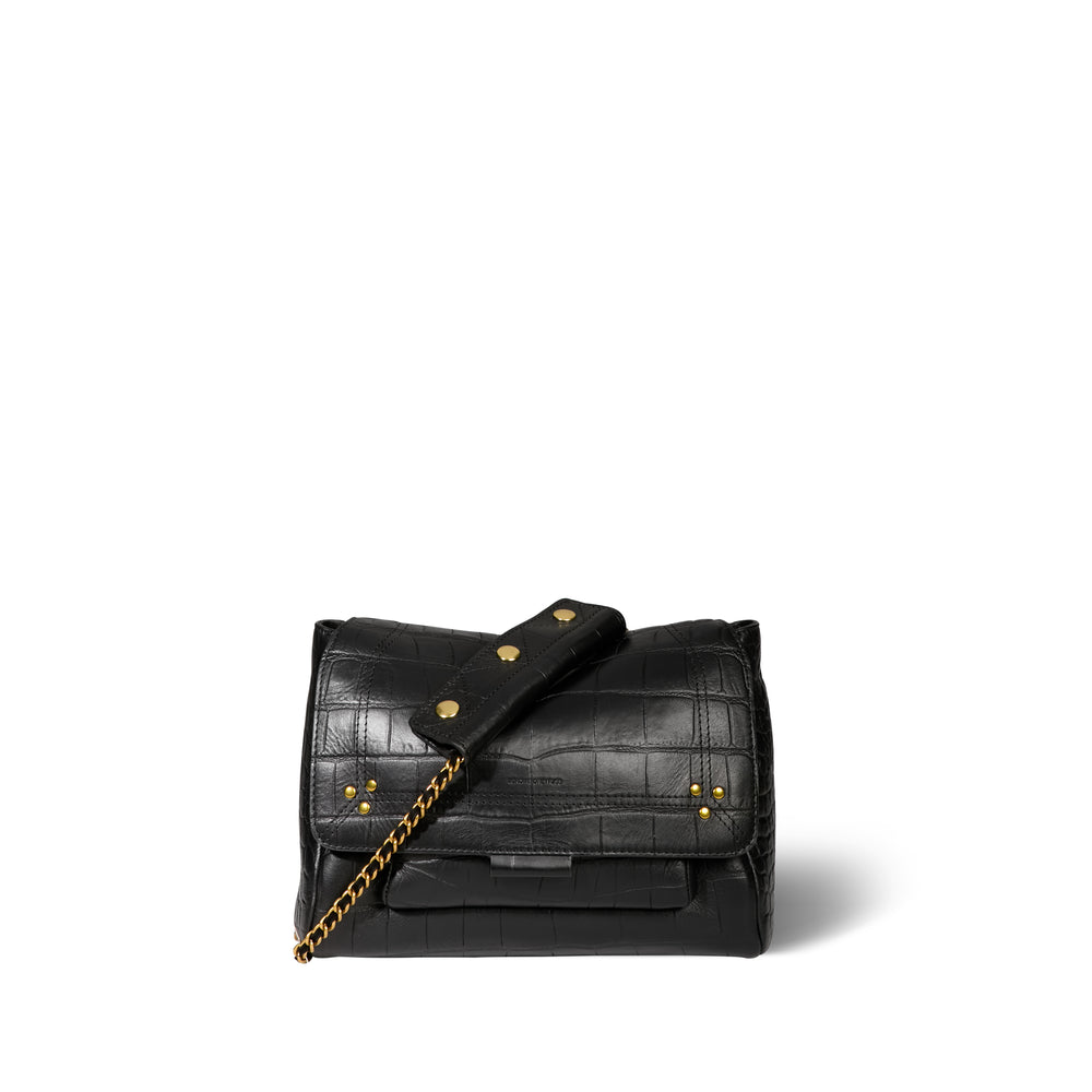 Lulu M Imprimé Croco Noir Cowskin – Jérôme Dreyfuss