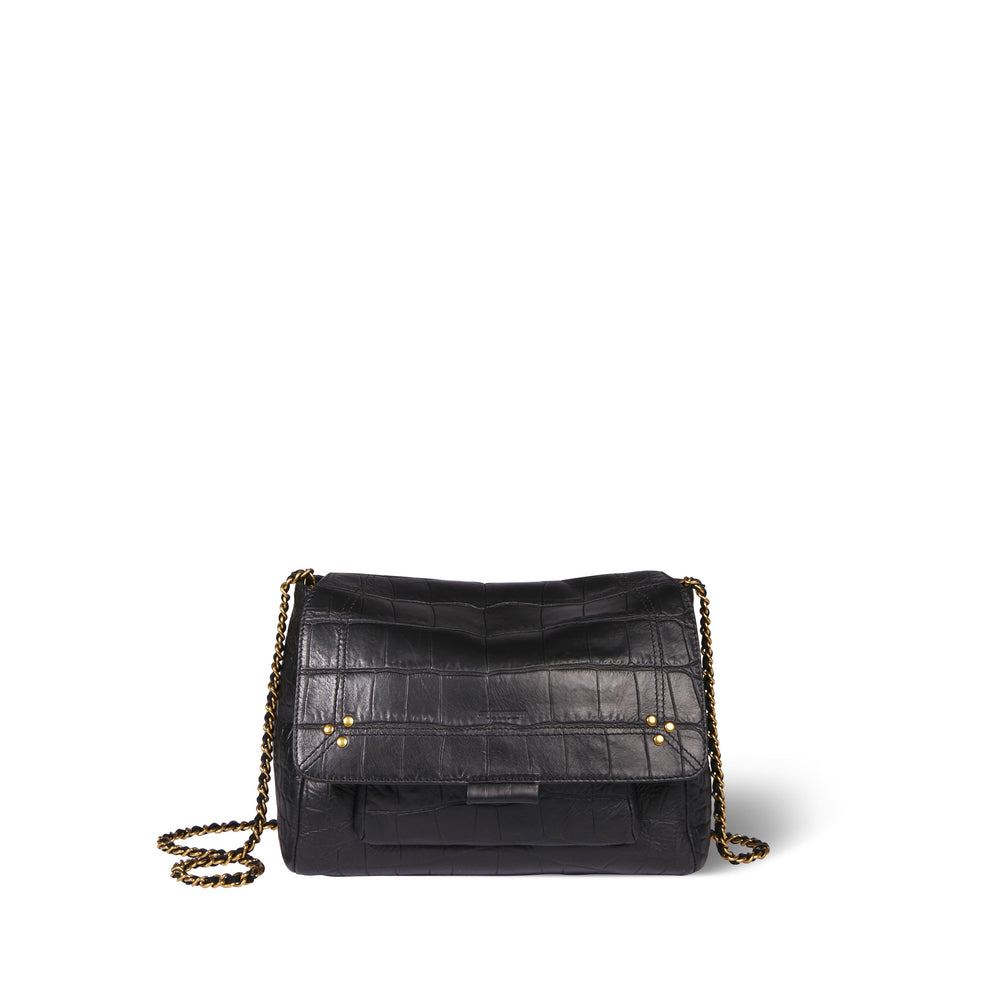Lulu M Croco Noir cowskin – Jérôme Dreyfuss